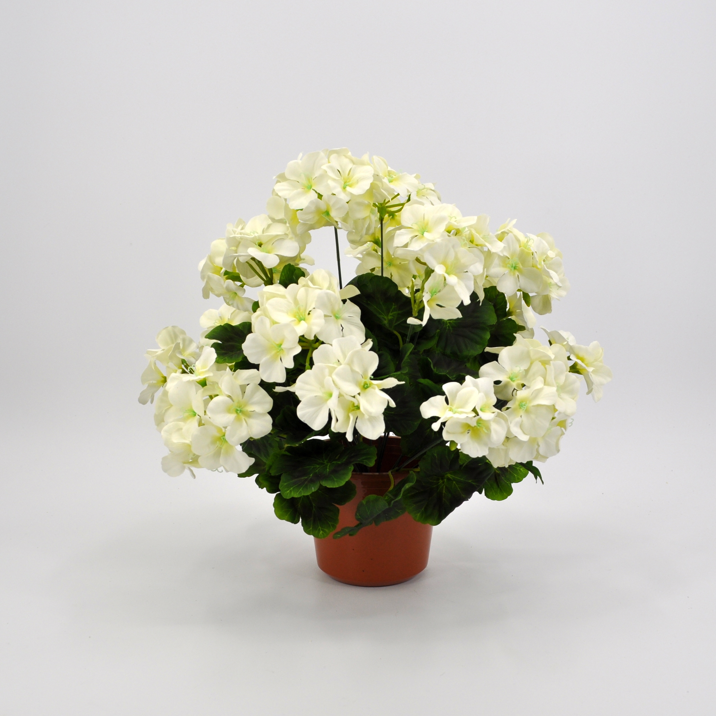 Geranio artificiale lux bianco in materiale di alta qualità per decorazioni