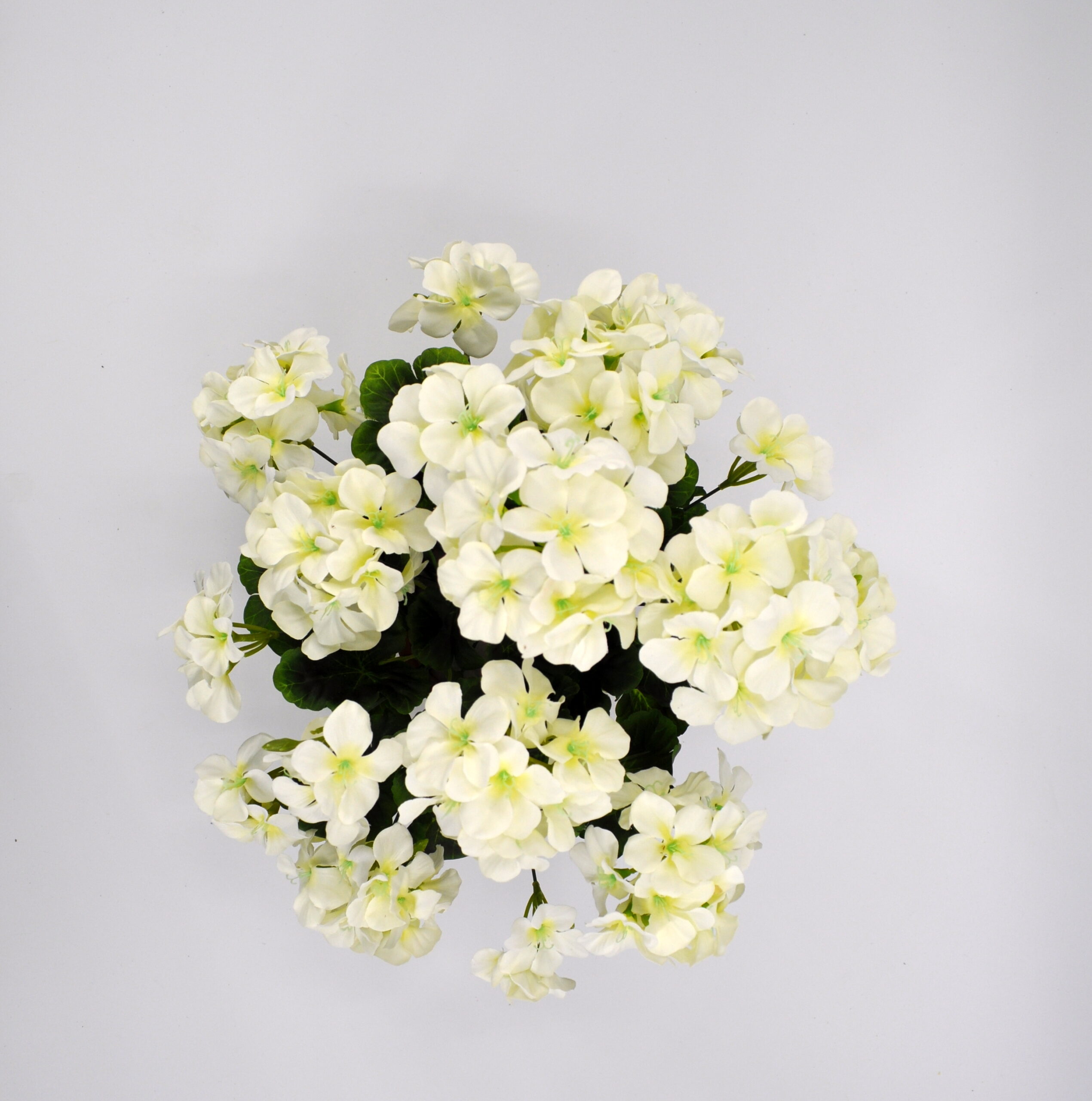 Geranio artificiale lux bianco in materiale di alta qualità per decorazioni