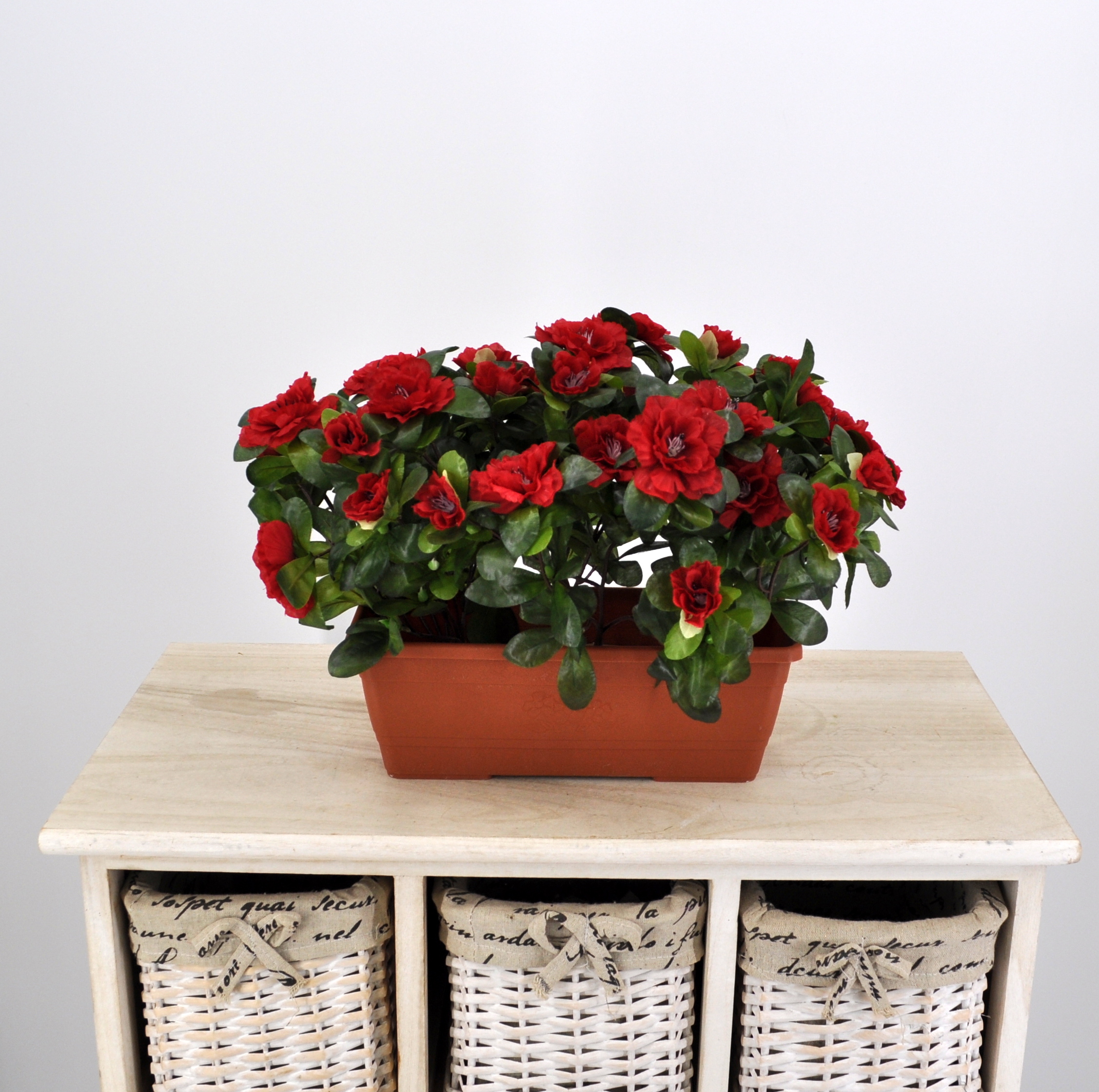Azalea artificiale balcone rosso per decorazioni di terrazzi